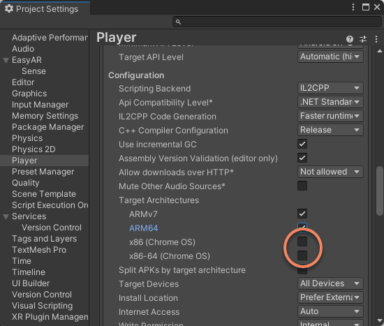 Android Project Configuration — Easyar Sense Unity Plugin 460 Documentation 7711